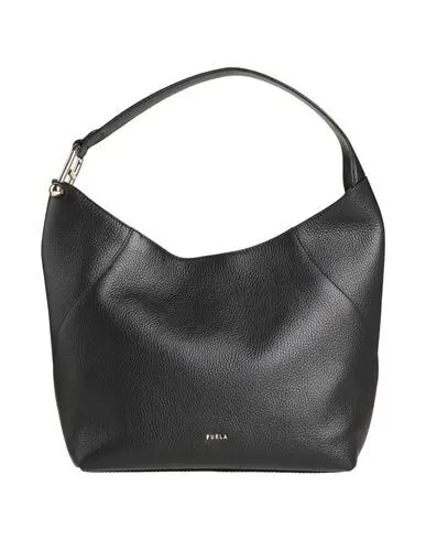 Furla Hobo Bag In Pebbled Leather - Black