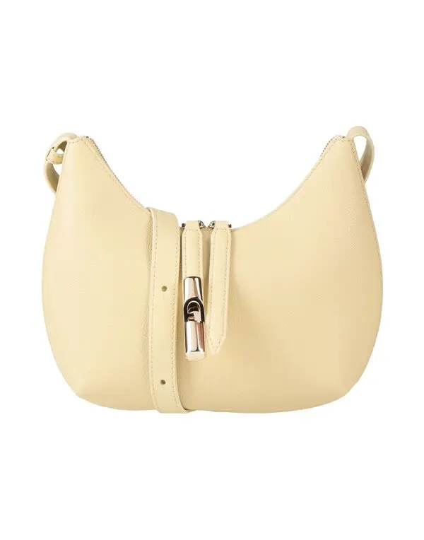 Furla Leather Hobo Bag With Adjustable Shoulder Strap - Yellow