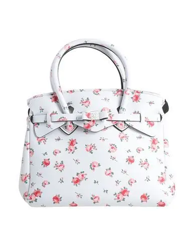 Save My Bag Floral Print Scuba Tote - Light Grey