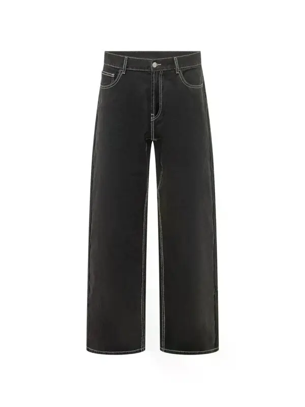 Palm Angels Logo Embroidered Jeans - Black