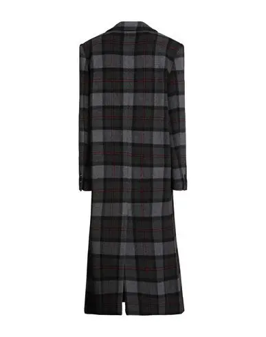 MSGM Double-breasted Checked Wool Blend Coat
