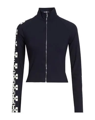 Tory Burch Polyamide And Lycra Zip-up Sweatshirt - Navy