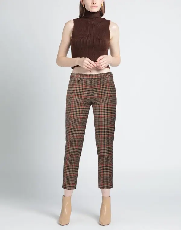 PT TORINO Plaid Tartan Pattern Tapered Leg Chinos