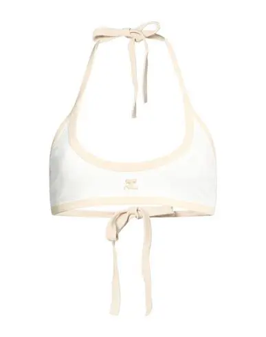 COURREGES Cotton Top With Scoop Neck And Tie Fastening - White
