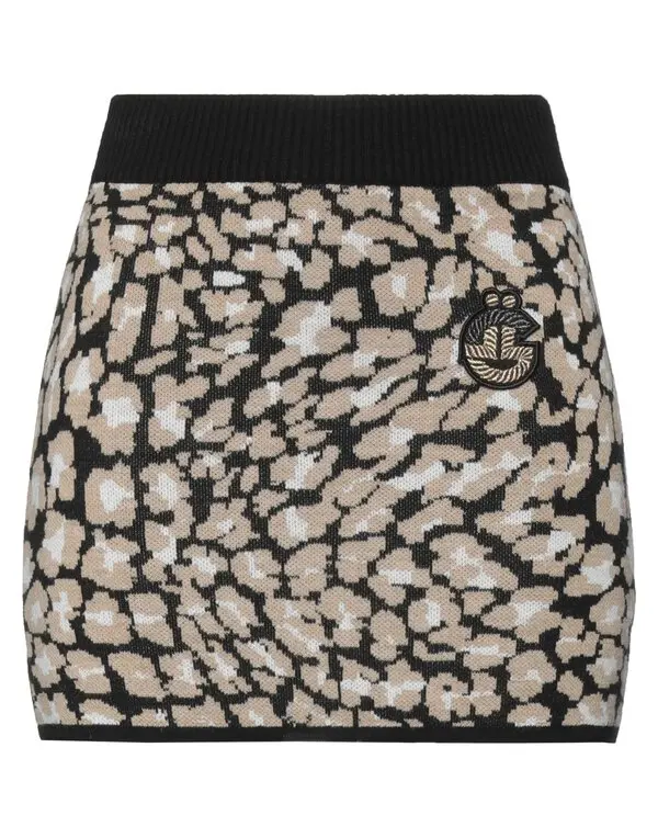 GAELLE PARIS Knitted Mini Skirt With Leopard Print