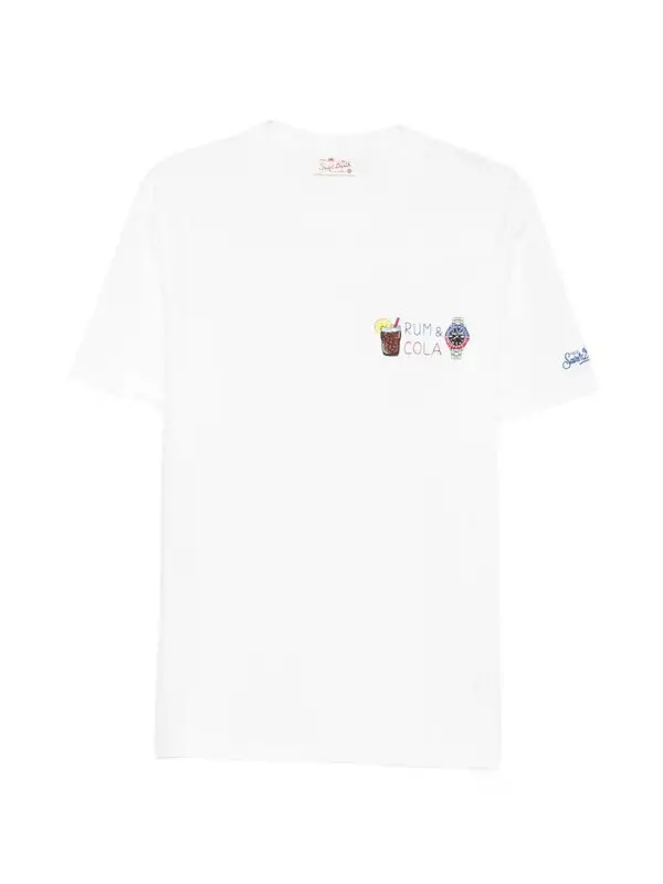 MC2 SAINT BARTH Embroidered Crew-neck T-shirt - White