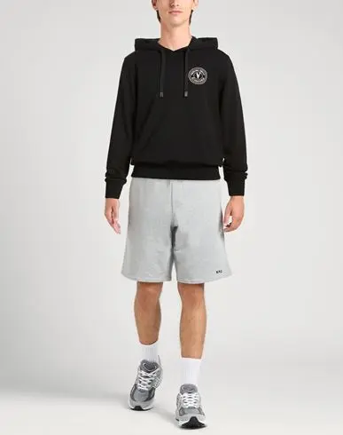 Versace Embroidered Logo Cotton Hoodie - Black