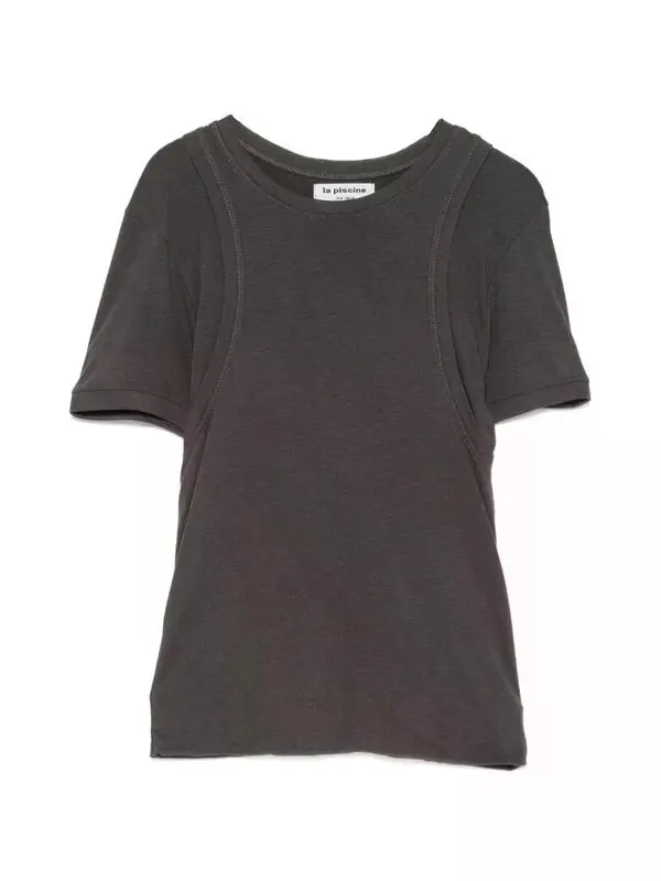 LA PISCINE Layered Detail T-shirt - Grey