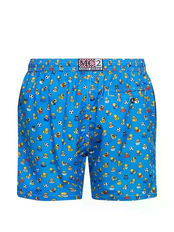 MC2 SAINT BARTH Ducky Soccer Print Swim Shorts - Blue