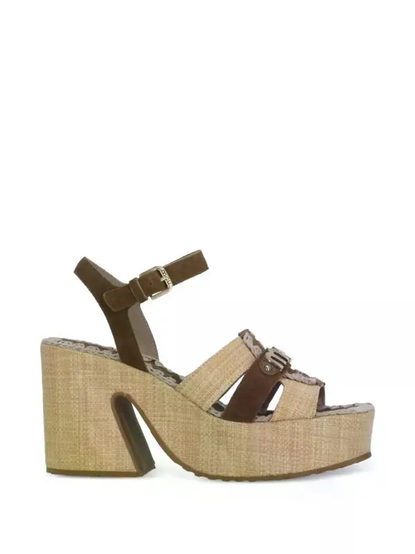 Mou Logo-plaque Crochet-trim Sandals