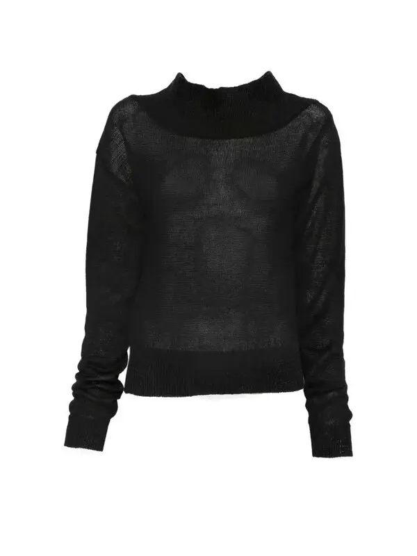 Paloma Wool Soto Funnel-neck Fine-knit Sweater - Black