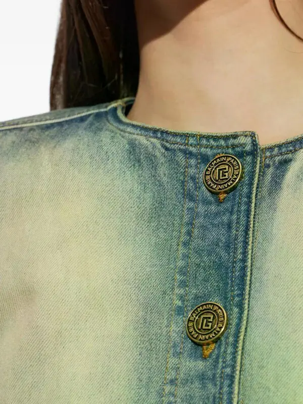 Balmain Belted Denim Jacket - Blue