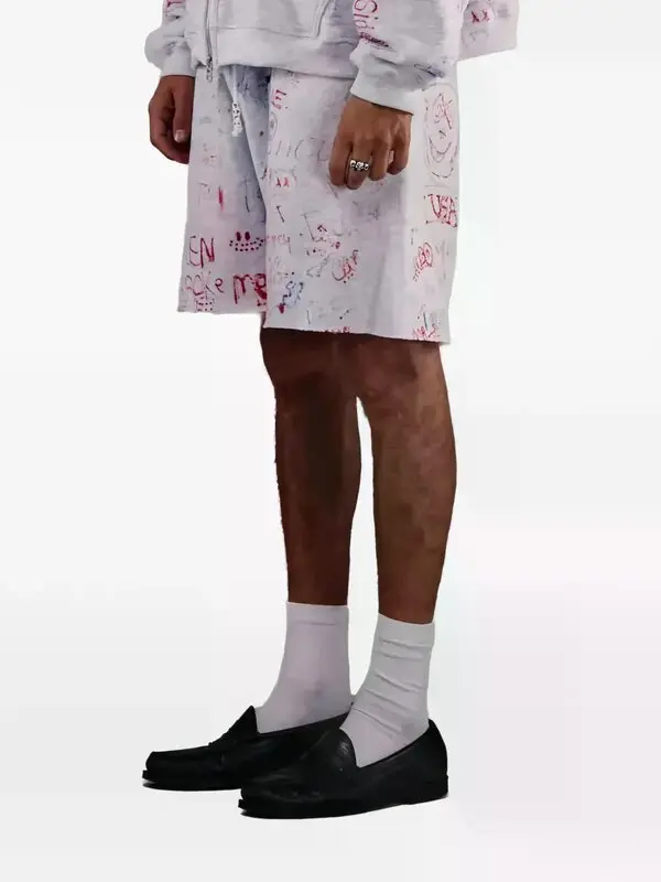 PALY Hollywood Graffiti Print Drawstring Shorts