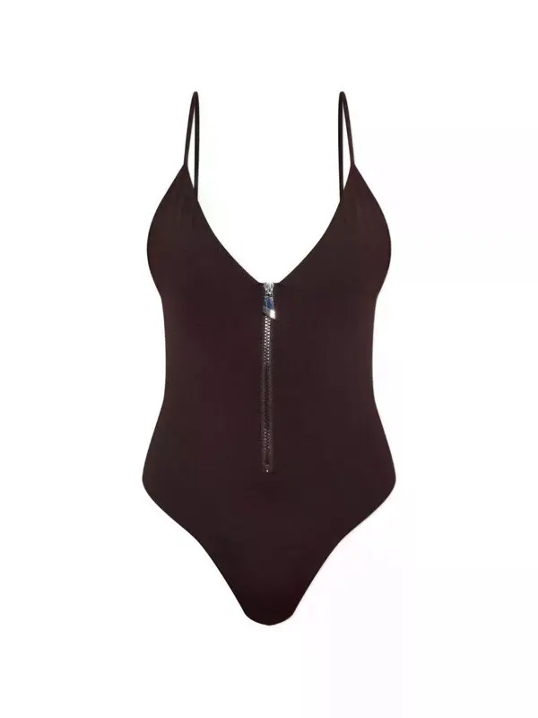 Attico Zip-fastening Swimsuit - Brown