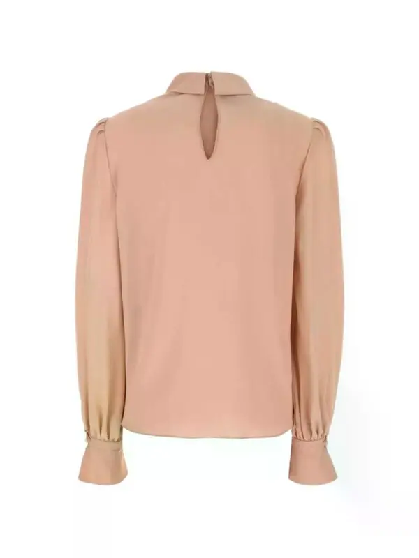 Valentino Garavani Pleated High Neck Blouse With Bow Detail