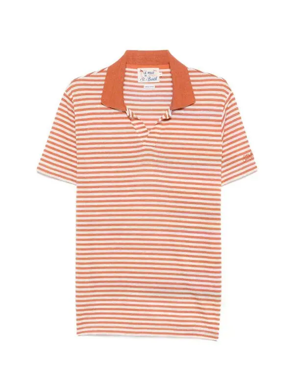 MC2 SAINT BARTH Rye Striped Short-sleeve T-shirt - Orange