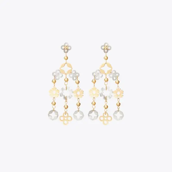 Tory Burch Forget Me Not Chandelier Earrings - Tory Gold/mother Of Pearl