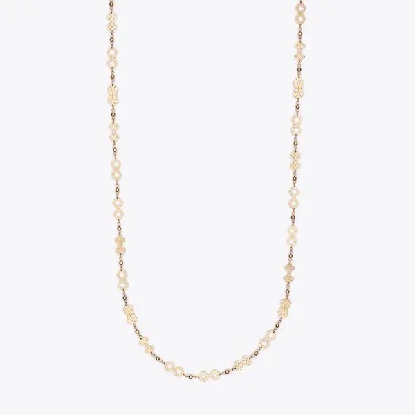 Tory Burch Forget Me Not Long Necklace - Tory Gold