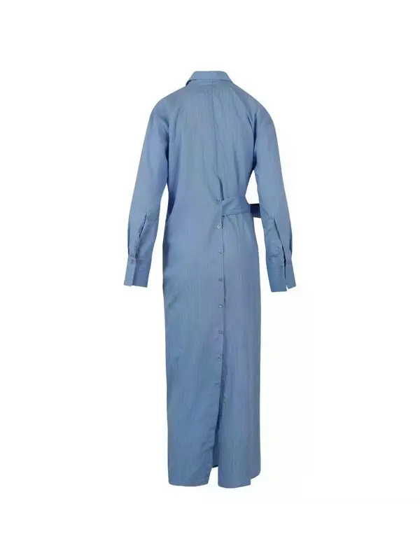 BALOSSA Evelin Pinstriped Wrap Dress - Blue
