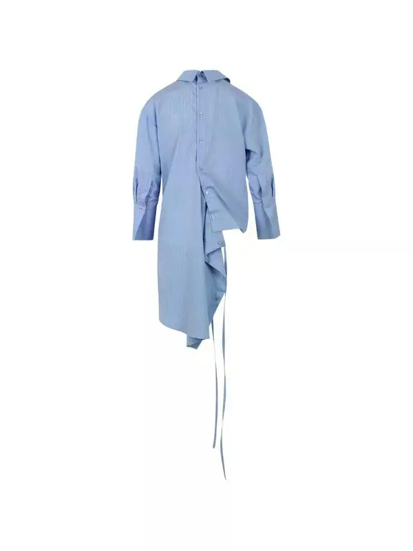 BALOSSA Chiara Asymmetric Pinstripe Shirt - Blue