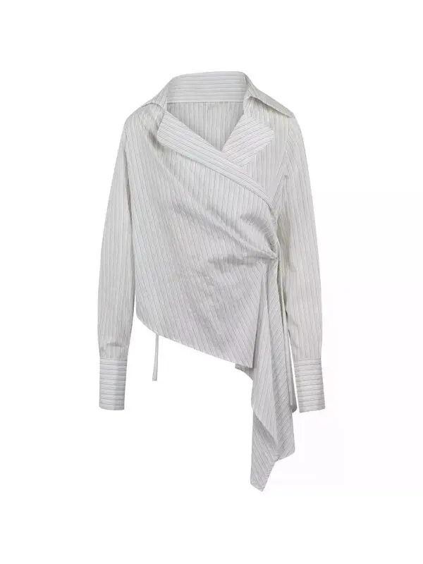 BALOSSA Striped Asymmetric Shirt - White