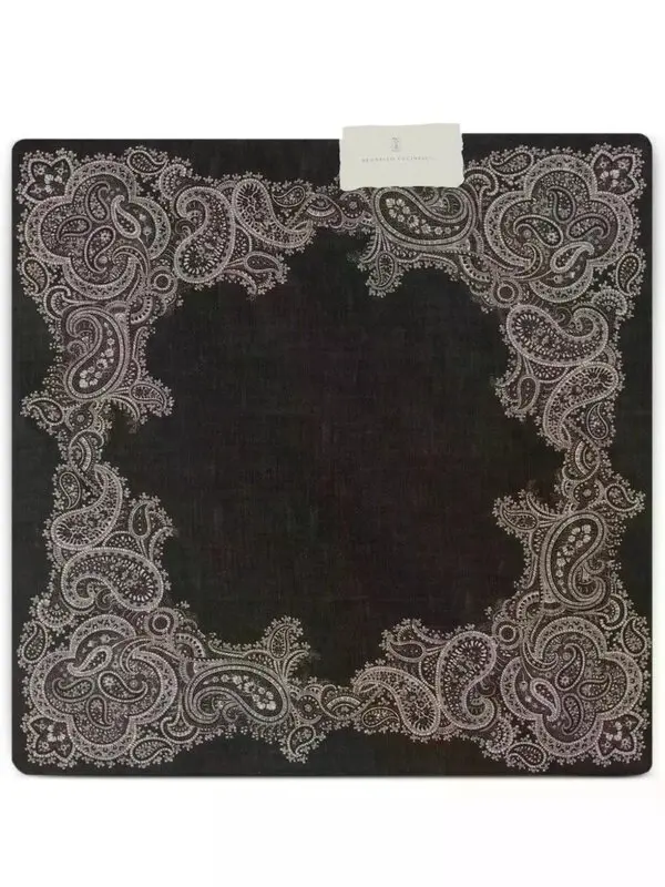 Brunello Cucinelli Bandana-print Pocket Square - Black
