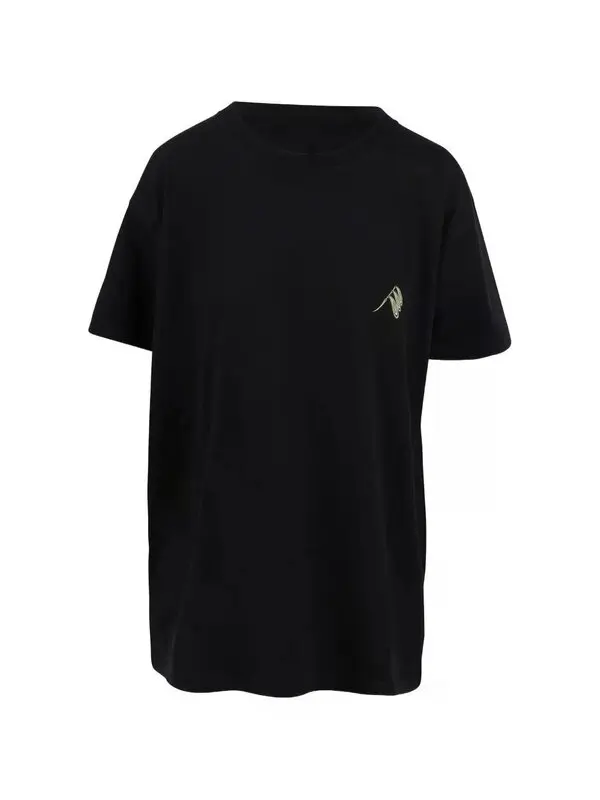 Attico Embroidered Logo Cotton T-shirt - Black
