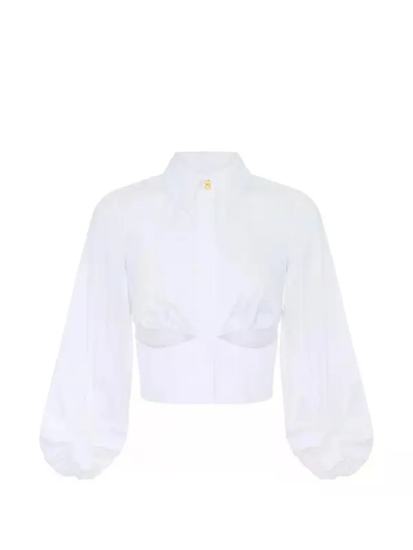 Elisabetta Franchi Cut-out Balloon Sleeve Shirt - White