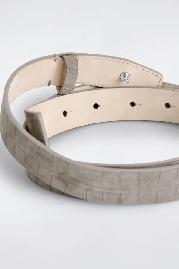 Cos Croc-effect Suede Buckleless Belt