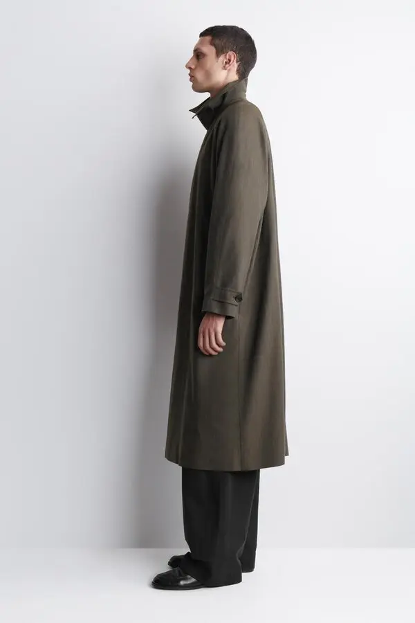 Cos Lightweight Cotton-herringbone Trench Coat