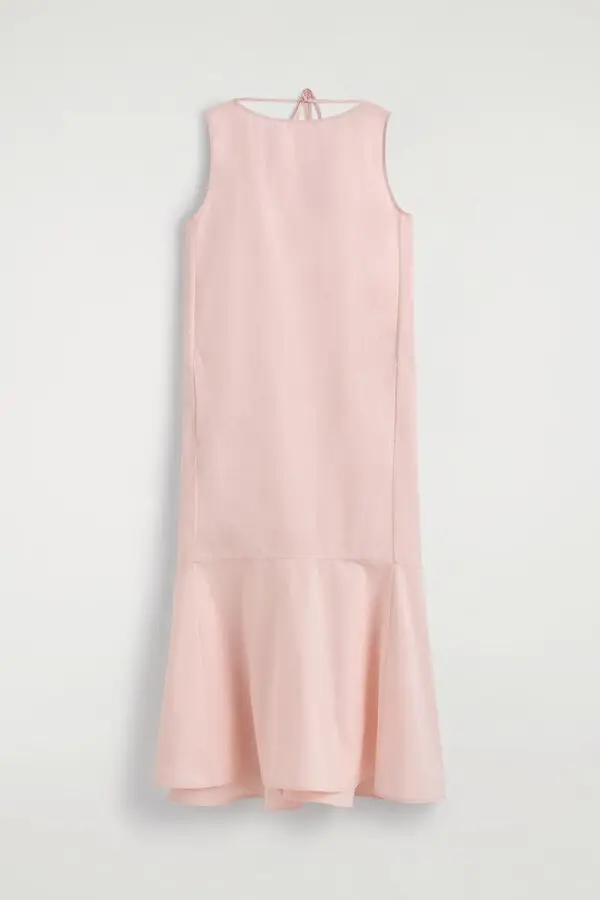 Cos Dropped-hem Cotton Midi Dress - Pink
