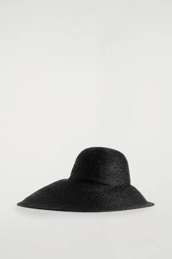 Cos Wide-brim Raffia Sun Hat - Black