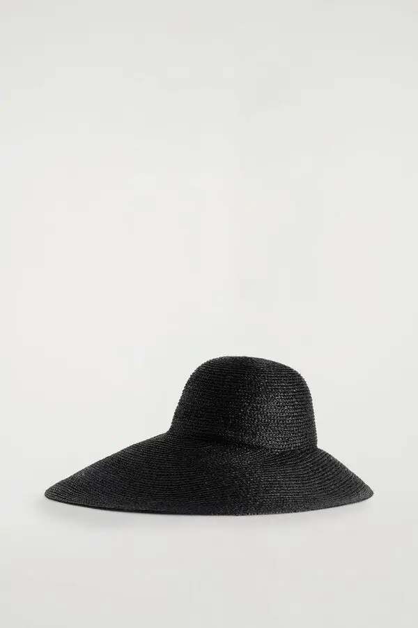 Cos Wide-brim Raffia Sun Hat - Black