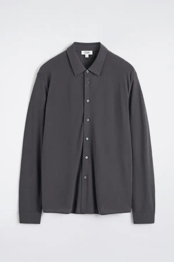 Cos Draped Cotton-jersey Shirt