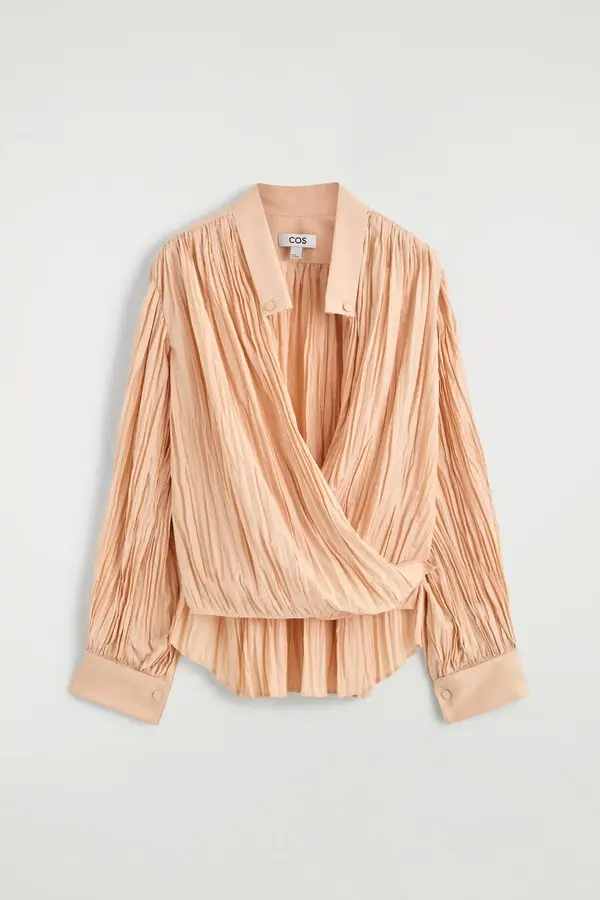 Cos Crinkled Wrap-over Blouse