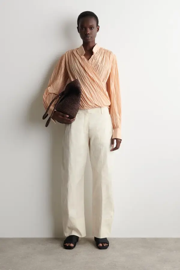 Cos Crinkled Wrap-over Blouse