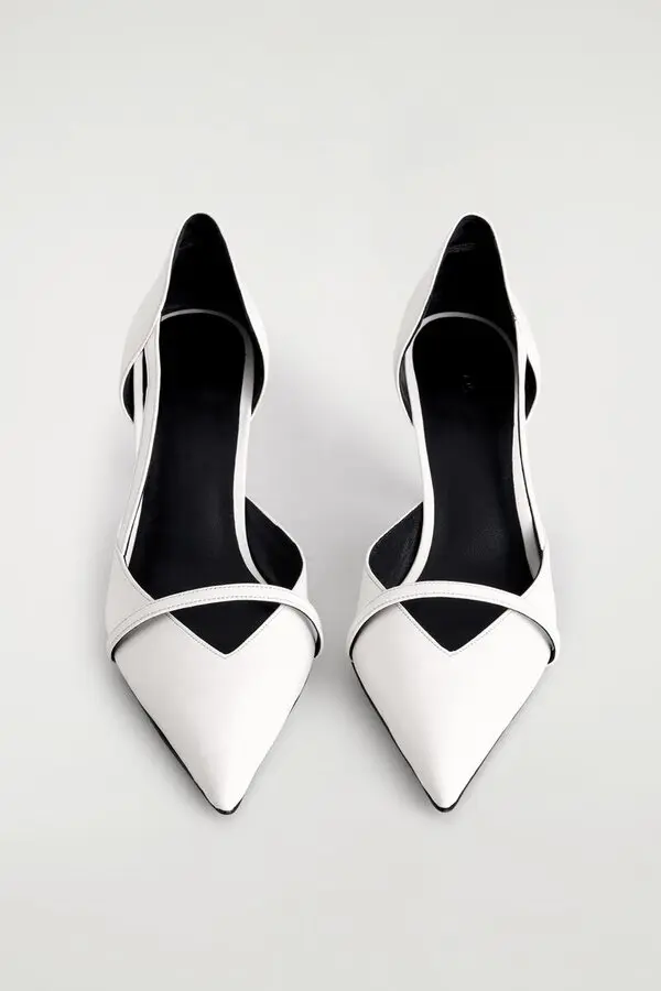 Cos Strap-detail Leather Pumps - White