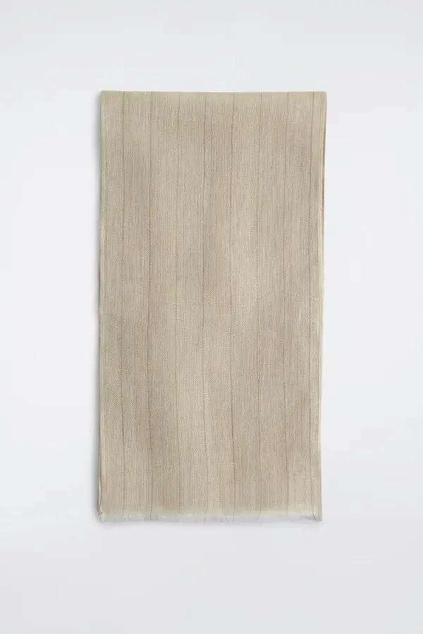 Cos Fringed Linen Scarf - Beige