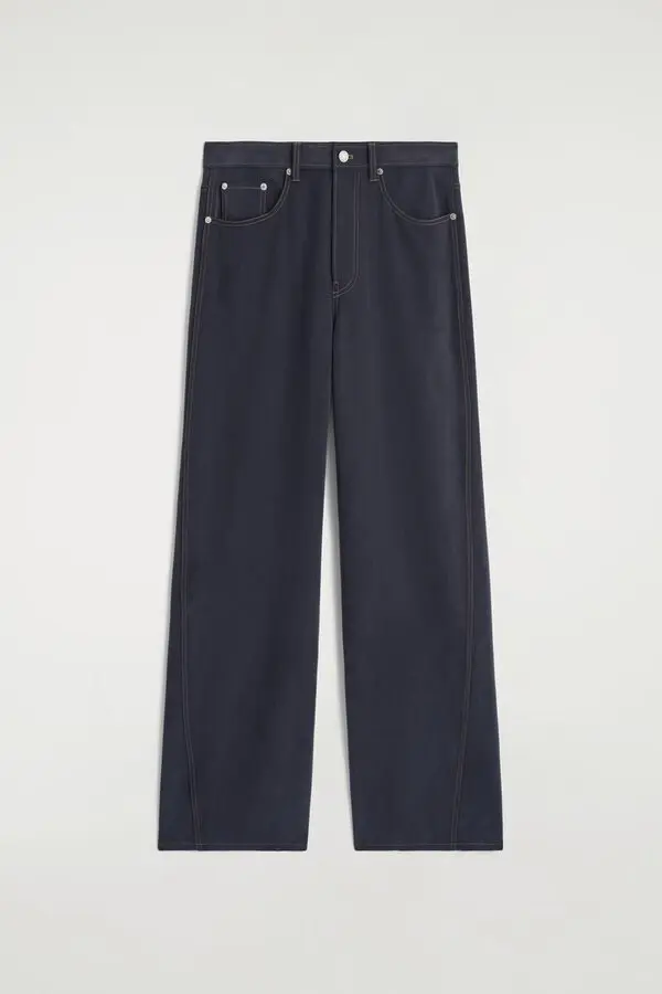 Cos Denim-effect Mulberry Silk Pants - Indigo