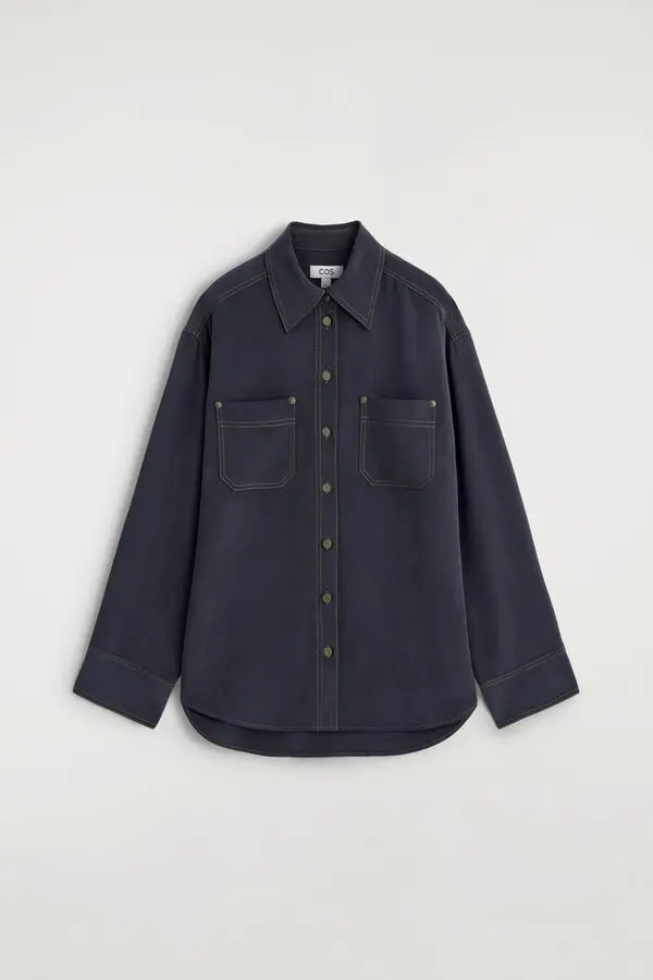 Cos Denim-effect Silk Shirt