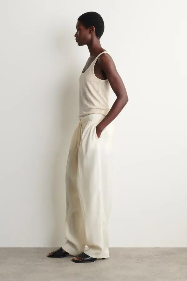 Cos Linen-jersey Tank Top - White