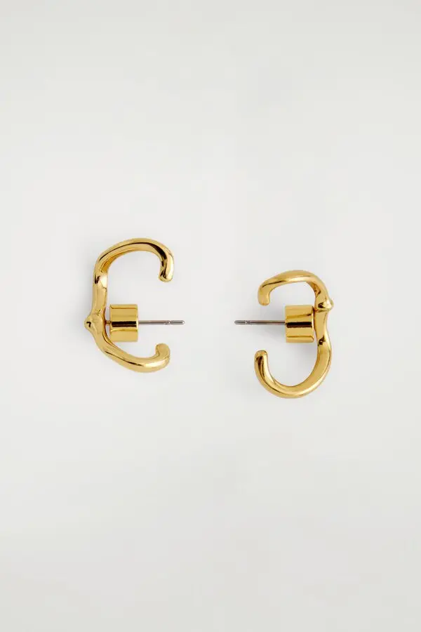Cos Sculpted Stud Earrings In -plated Brass - Gold