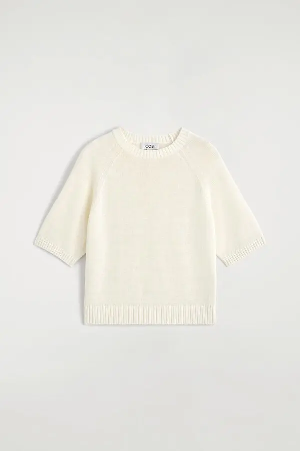 Cos Shrunken Knitted Linen T-shirt