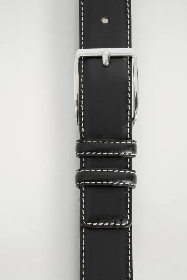 Cos Topstitched Leather Belt