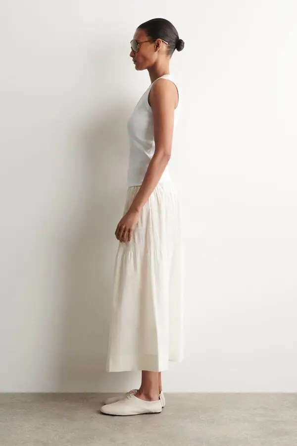 Cos Tiered Gathered Midi Skirt