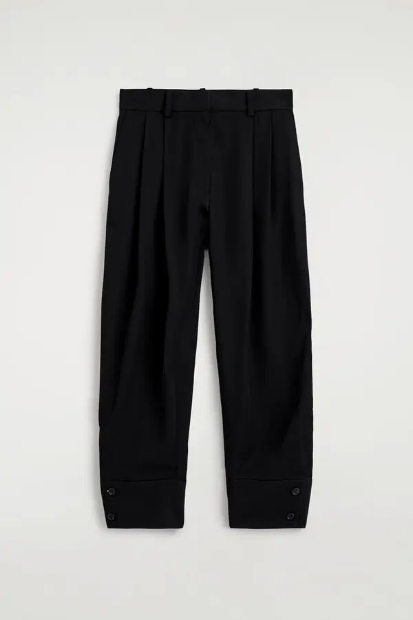 Cos Pleated Twill Balloon Pants - Black