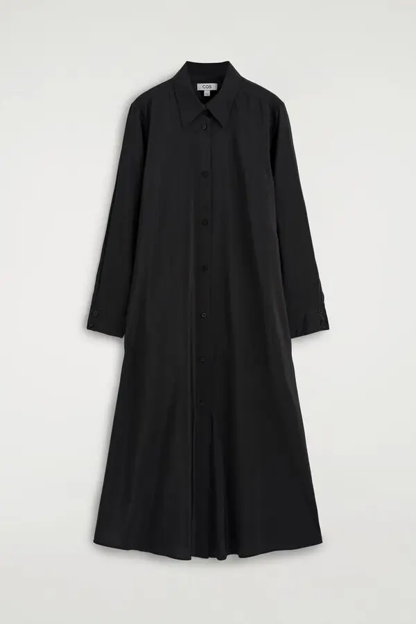 Cos Fluid Midi Shirt Dress - Black