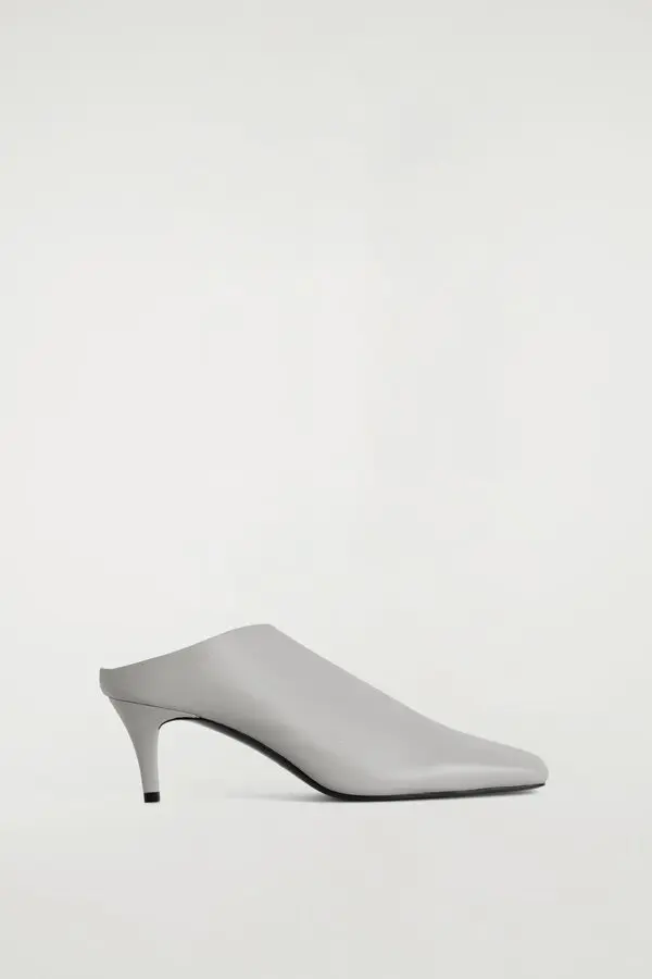Cos Draped Leather Kitten-heel Mules