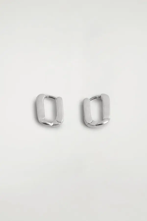 Cos Link Hoop Earrings - Silver-colored