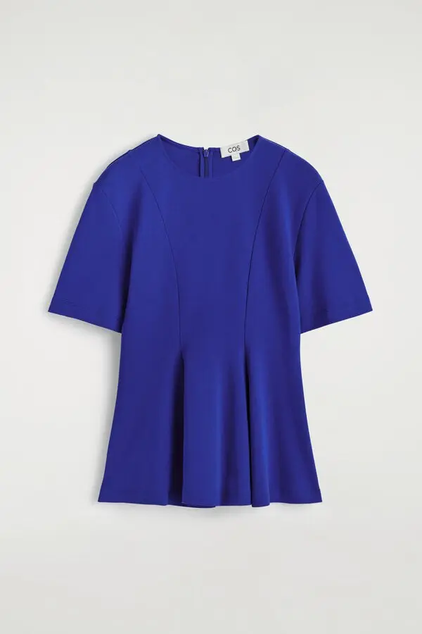 Cos Waisted Cotton T-shirt - Blue